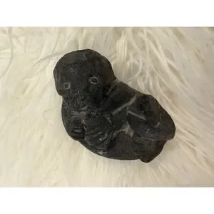 Art | Hand Carved Stone Sea Otter Figurine Black Rustic Animal ...